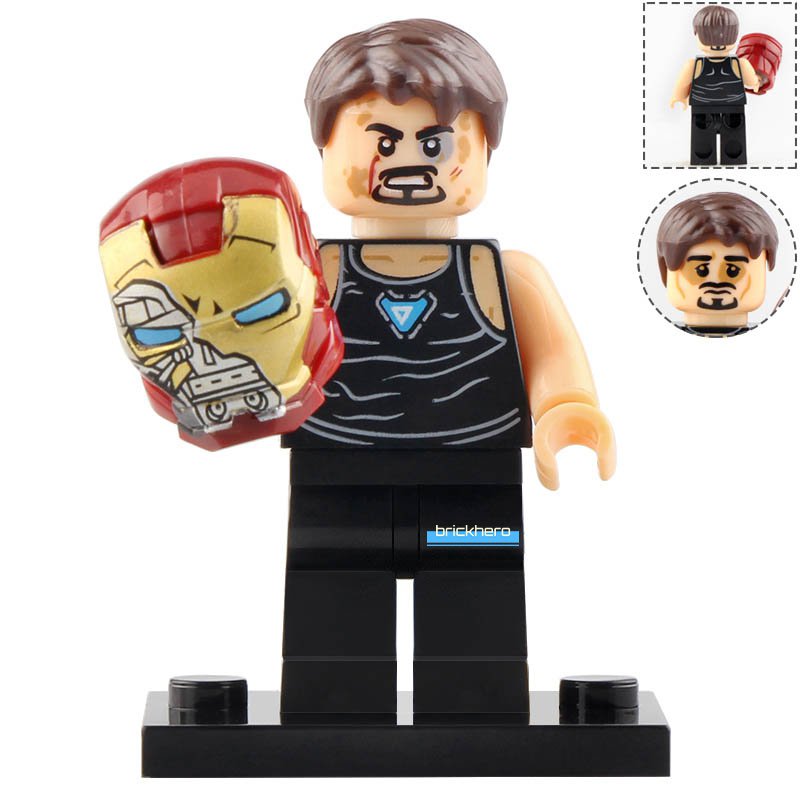 Tony Stark with Iron Man Helmet MCU Avengers Endgame Lego Custom ...