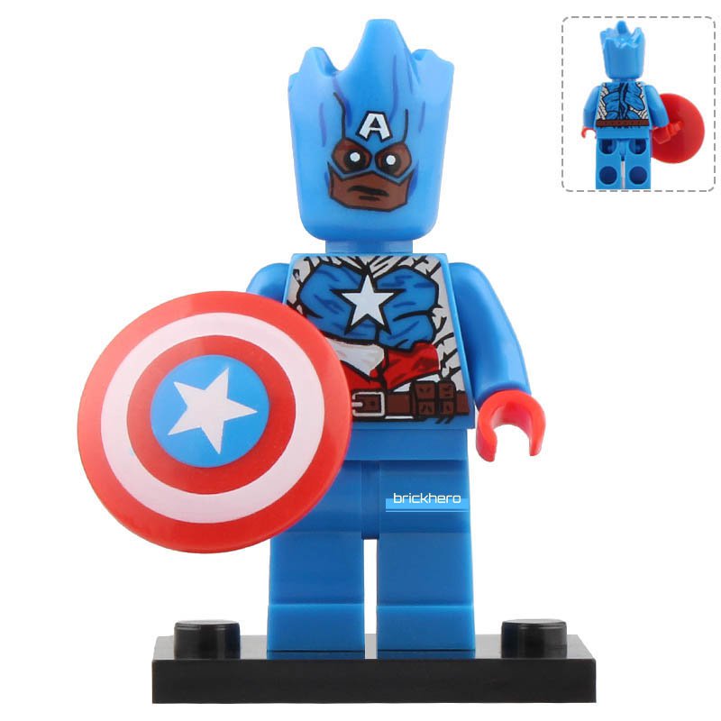 Captain America Groot Marvel Super Heroes Lego Custom Minifigure Brick ...