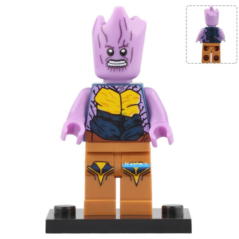 Thanos Groot Marvel Super Heroes Lego Custom Minifigure Brick Toys Gift