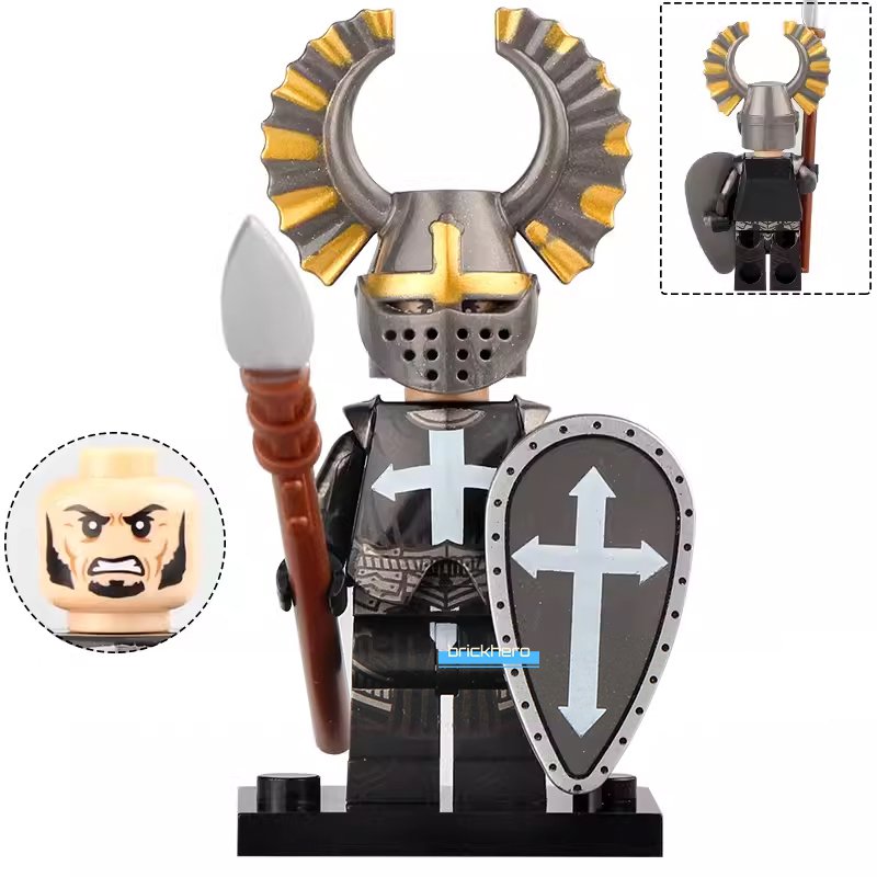Knights Hospitaller Medieval Warrior Lego Custom Minifigure Brick Toys Gift