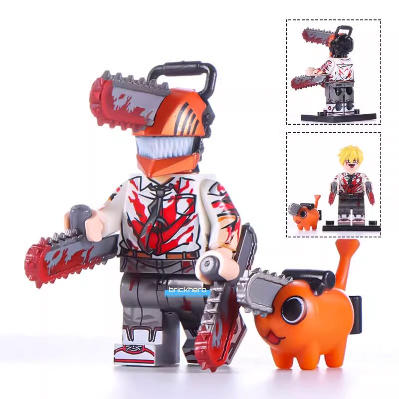 Denji with Pochita Japanese manga Chainsaw Man Custom Lego Minifigure ...