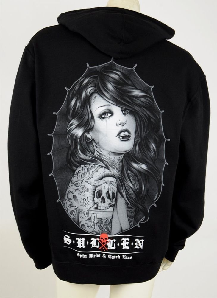 Sullen Art Collective Hoodie Jacket Spinning Webs Black 3XL XXXL, 57 ...
