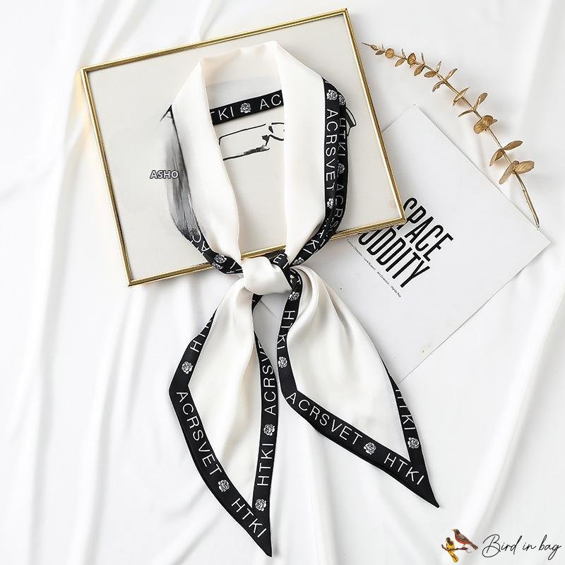Long strip of silk scarf female new small silk scarf printing ...