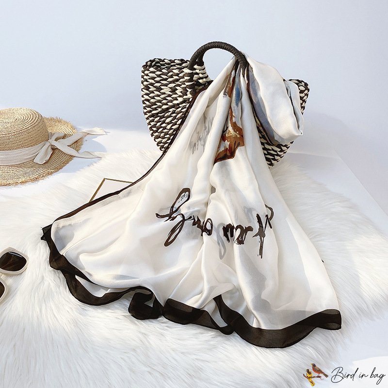 Simple simulation silk scarf scarf new sweet silk scarf fashion ...