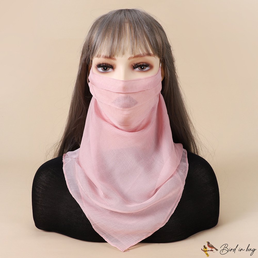 Veil mask female solid color shade sun protection face mask neck ...