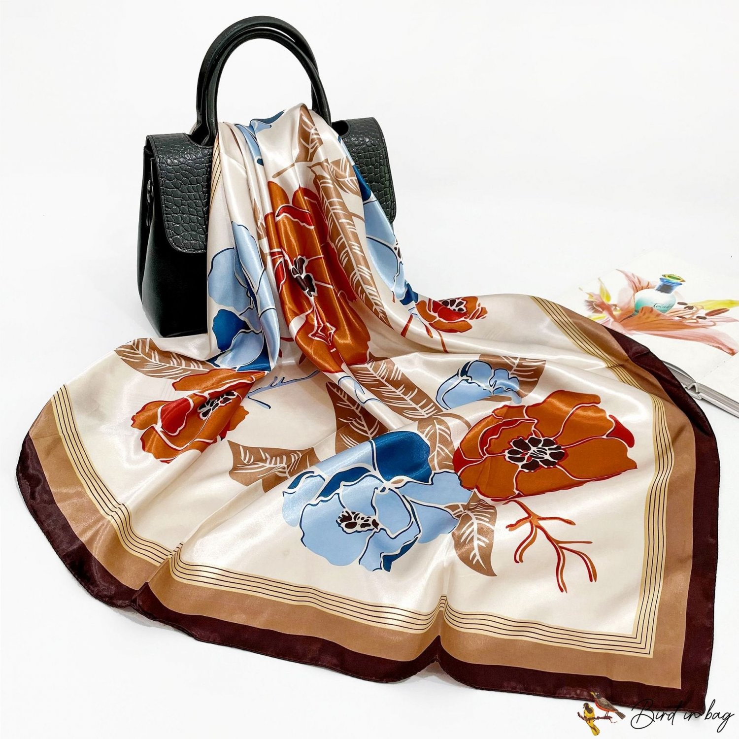 Spring and autumn new 90cm silk scarf women simulation silk square ...