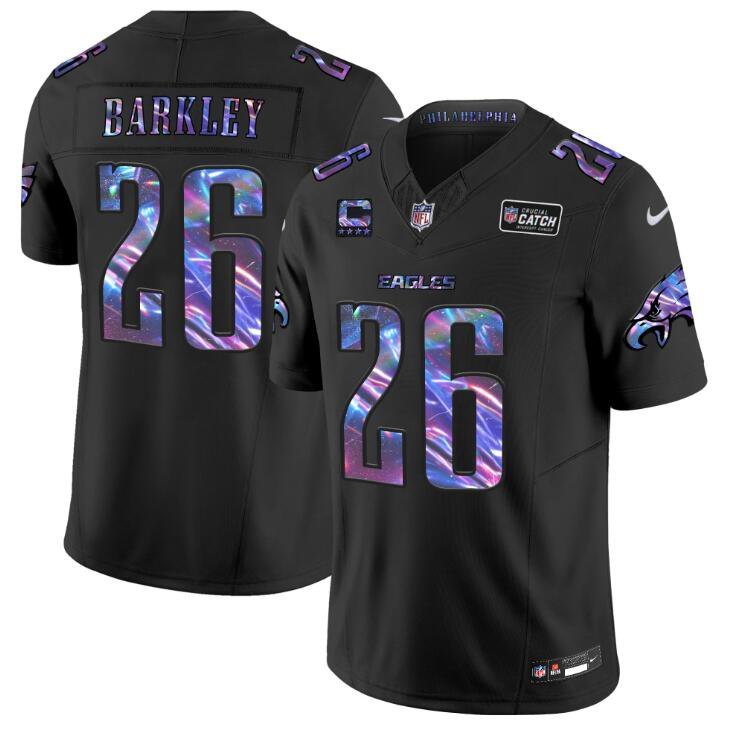 Men's Philadelphia Eagles #26 Saquon Barkley 2024 F.U.S.E. With 4-Star C Patch Arctic Camo Jersey