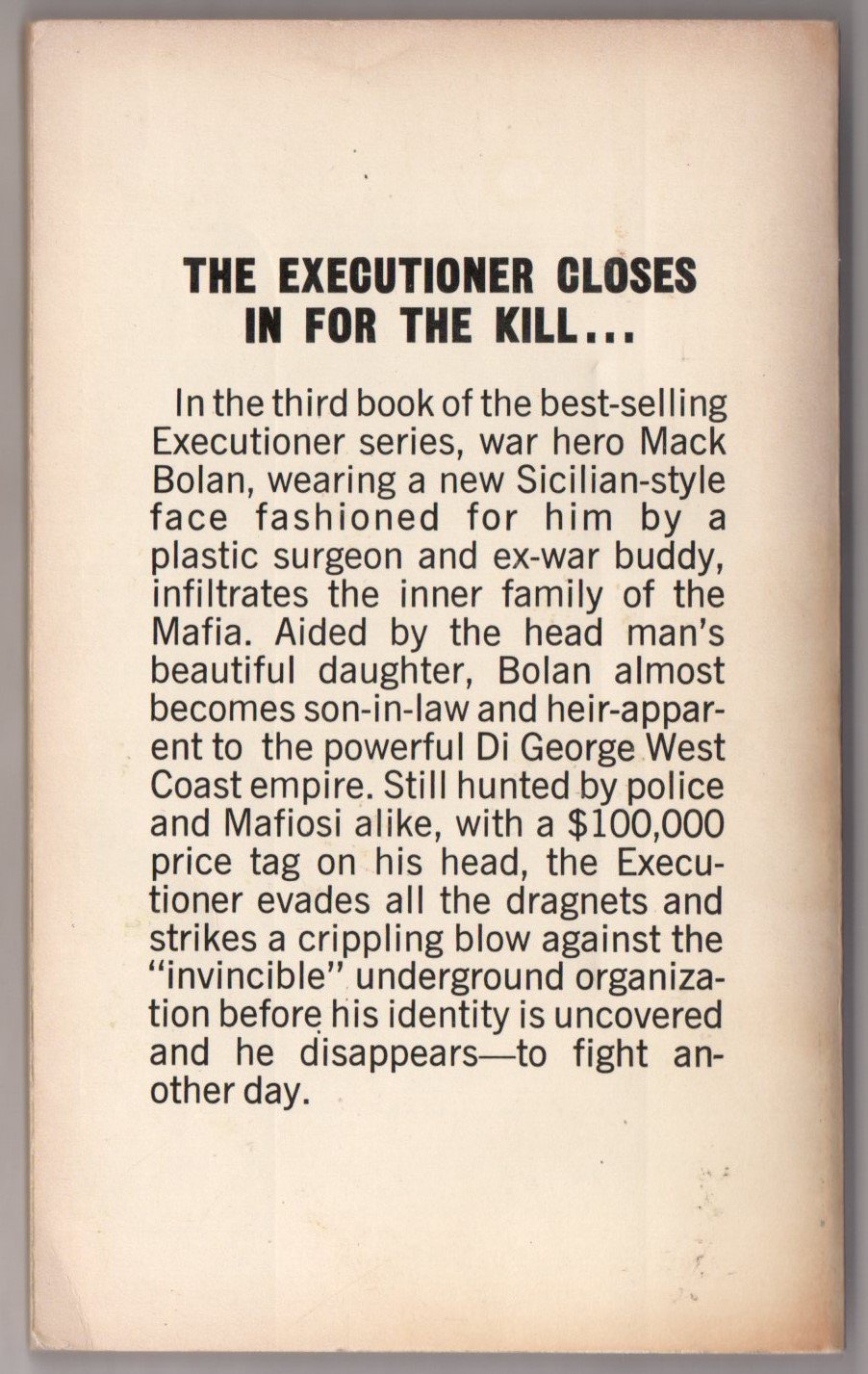 Battle Mask The Executioner book 3 by Don Pendleton Cosa Nostra action ...