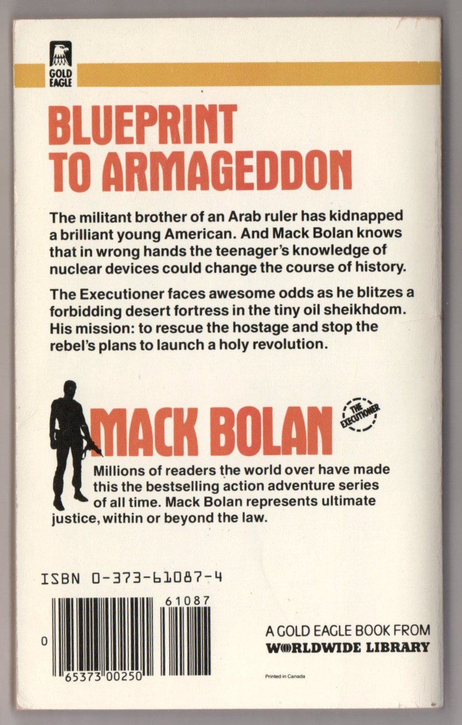 Mack Bolan The Executioner #87 Hellfire Crusade by Don Pendleton Gold ...