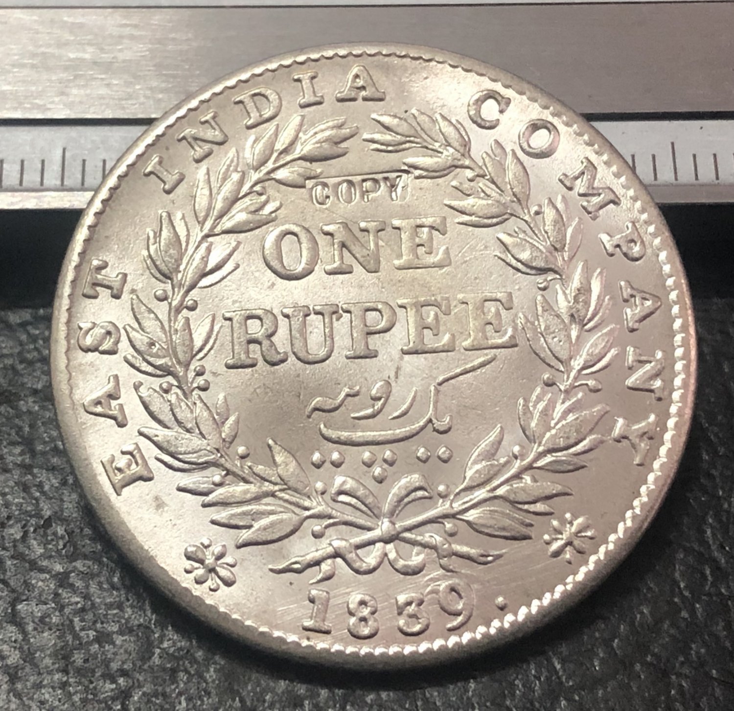 1839 one Rupee of India-British Victoria Queen Silver Plated Copy Coin