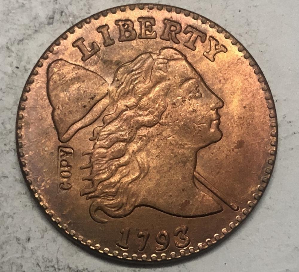 1793 United States Flowing Hair Large One Cent Exact Copy Coin