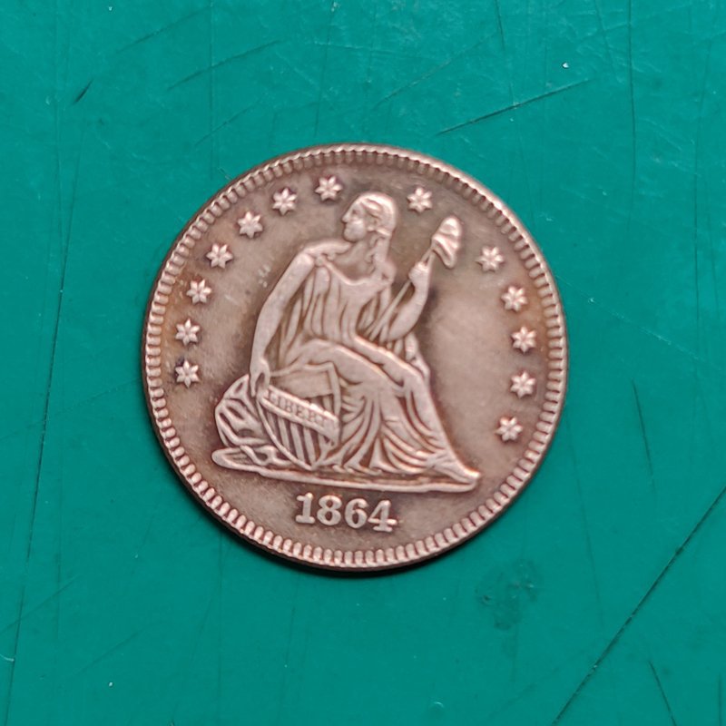 US Coin 1864 Seated Liberty 25 Cent Quarter Dollar Copy Coin