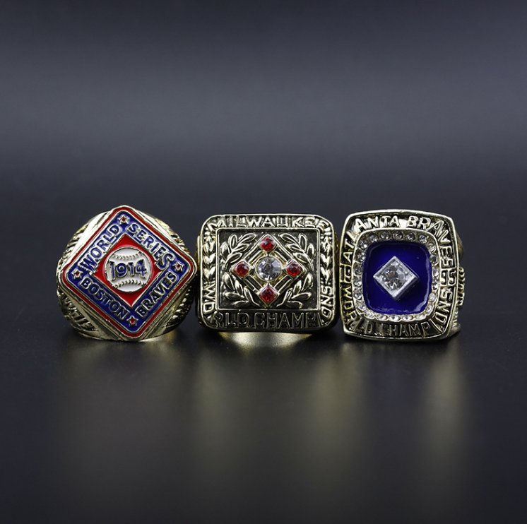 1914 1957 1995 Atlanta Braves MLB world series championship rings ...