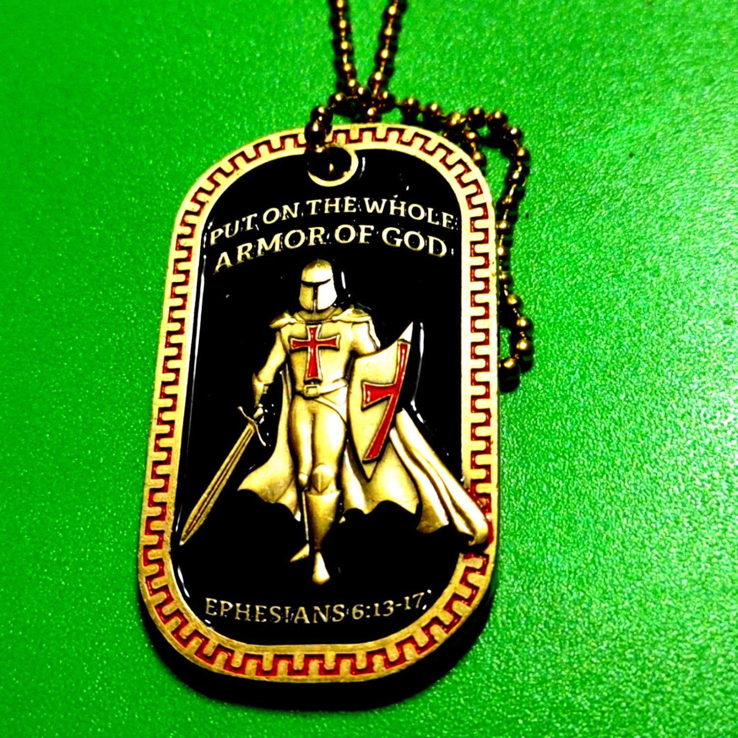 Rare and unique vintage unisex armor of God necklace