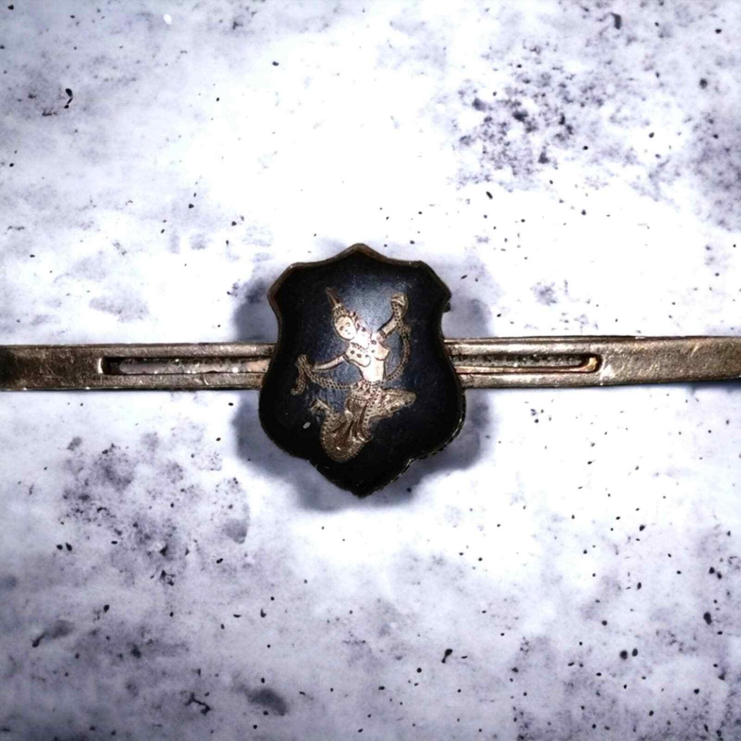 Mid-century Siam sterling silver barrette