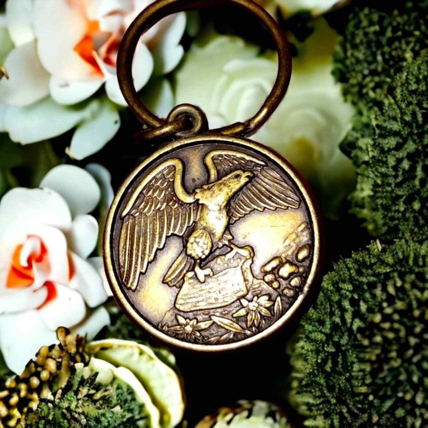Antique RARE Eagle keychain~Necklace~1947
