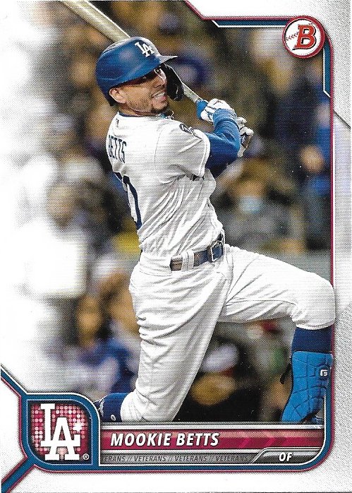 Mookie Betts 2022 Bowman #25 Los Angeles Dodgers Baseball Card