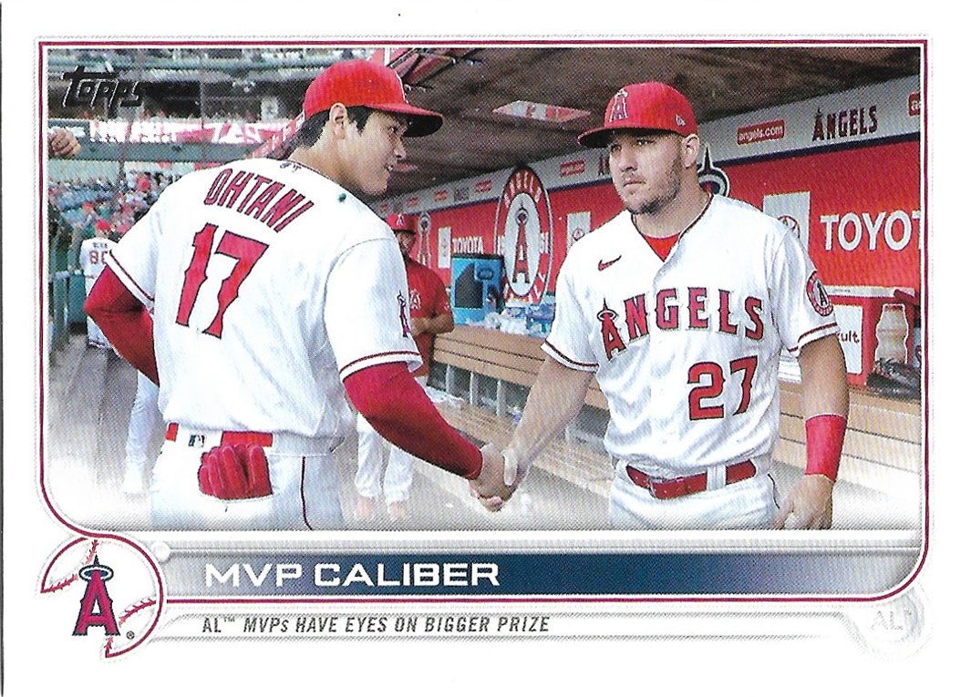Shohei Ohtani, Mike Trout 2022 Topps Update #US115 Los Angeles Angels Baseball Card
