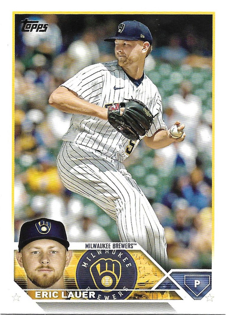 Eric Lauer 2023 Topps #109 Milwaukee Brewers Baseball Card