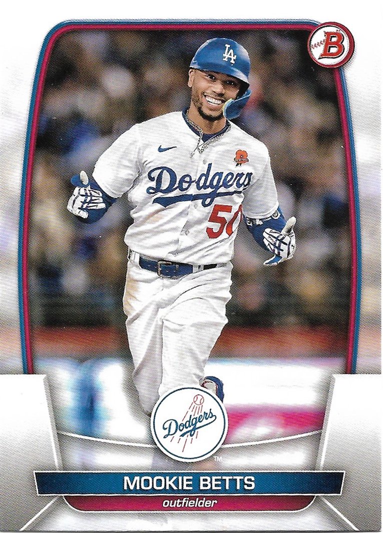 Mookie Betts 2023 Bowman #20 Los Angeles Dodgers Baseball Card