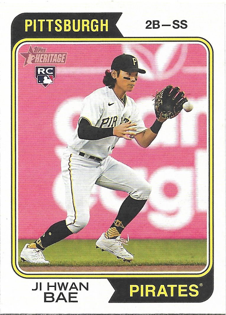 Ji Hwan Bae 2023 Topps Heritage Rookie #179 Pittsburgh Pirates Baseball ...