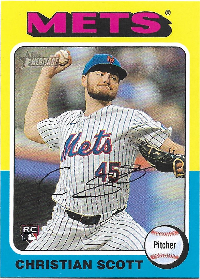Christian Scott 2024 Topps Heritage Rookie #587 New York Mets Baseball Card