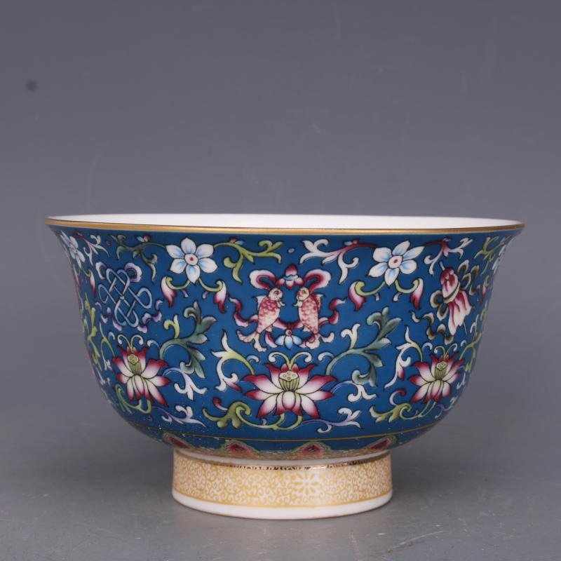 Traditional Chinese porcelain bowl from Jingdezhen eight treasure tea ...