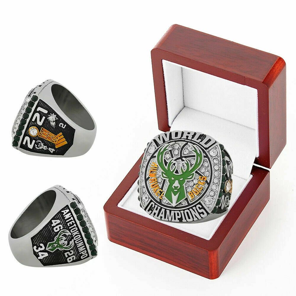 2021 Milwaukee Bucks Championship Men's Ring Championship Ring Size 8-13