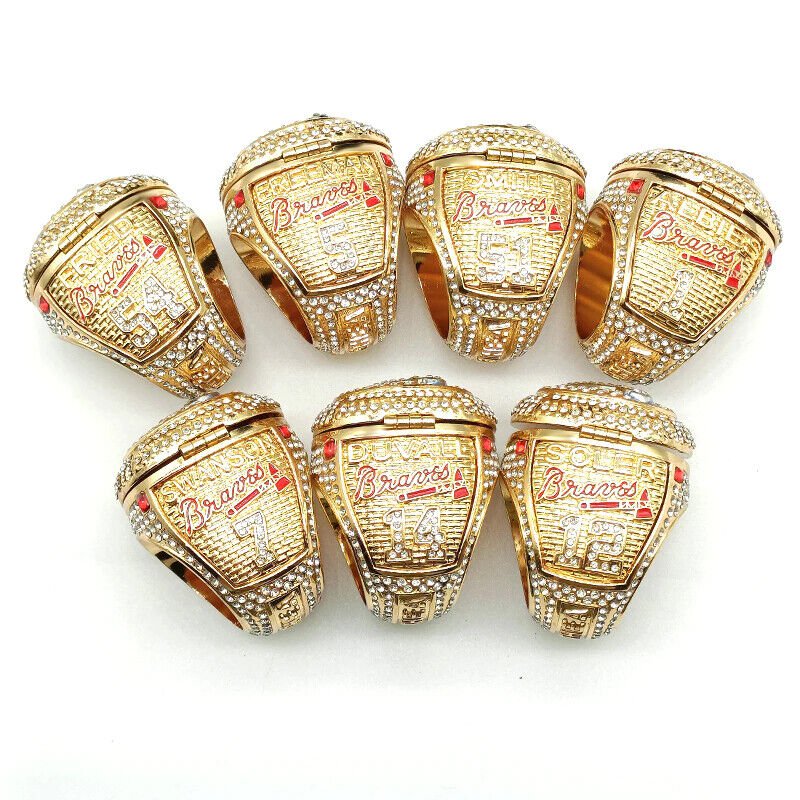 8 Pcs of 2021 2022 Atlanta Braves Championship Rings 8 Players Set ...