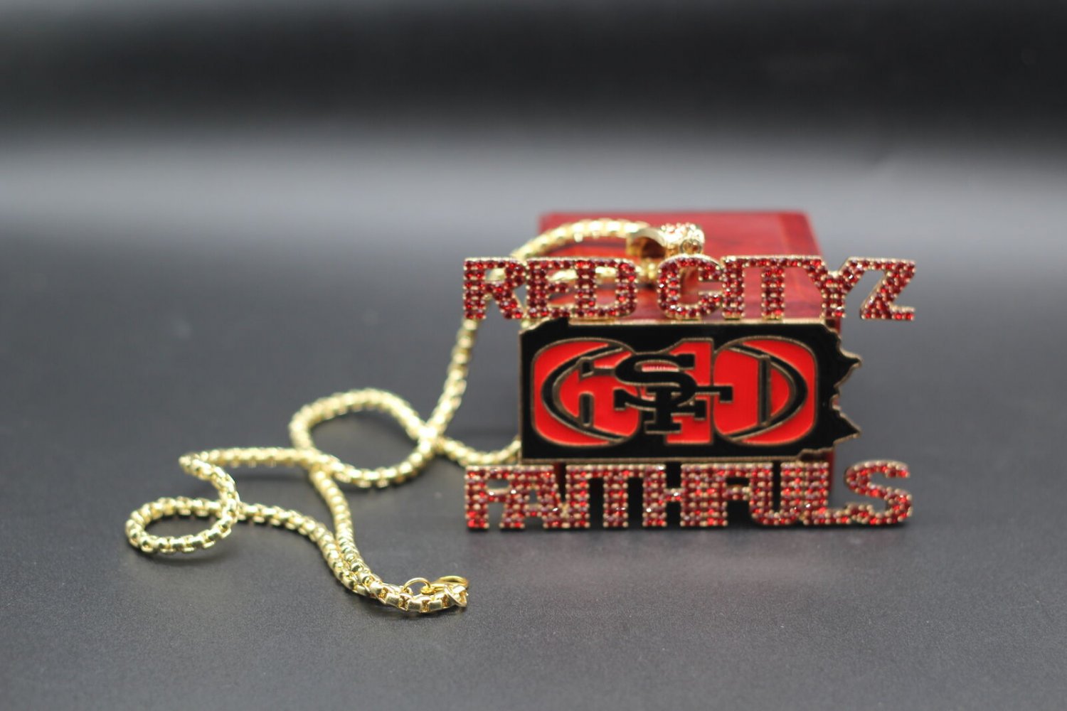 Fan Design San Francisco 49ers SF 49ers Red City FAITHFULS Necklace