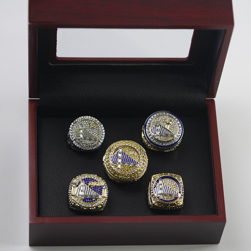 5 Pcs 2015-2022 Golden State Warriors Curry Championship Rings Gift Set