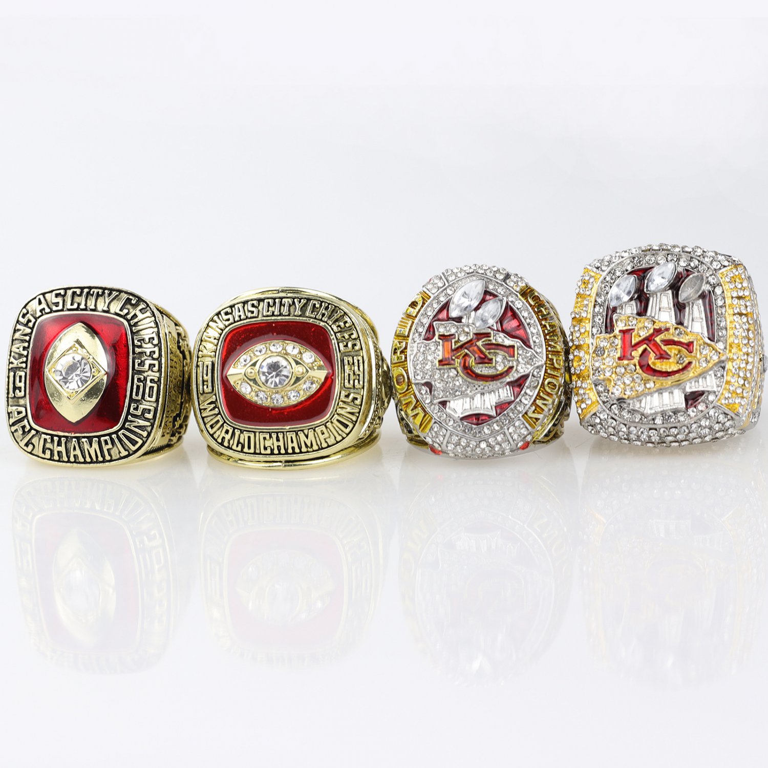 4 Pcs 1966 1969 2019 2023 Official Kansas City Chiefs Super Bowl World ...