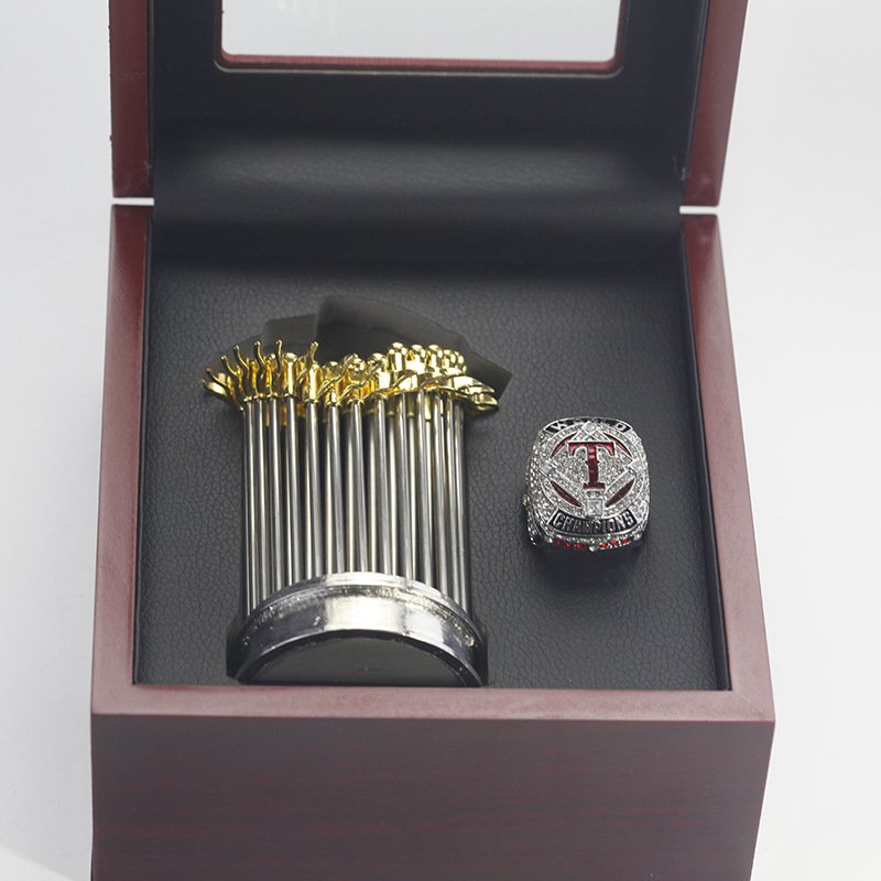 2023 Texas Rangers World Series Championship Trophy & Ring with Box ...