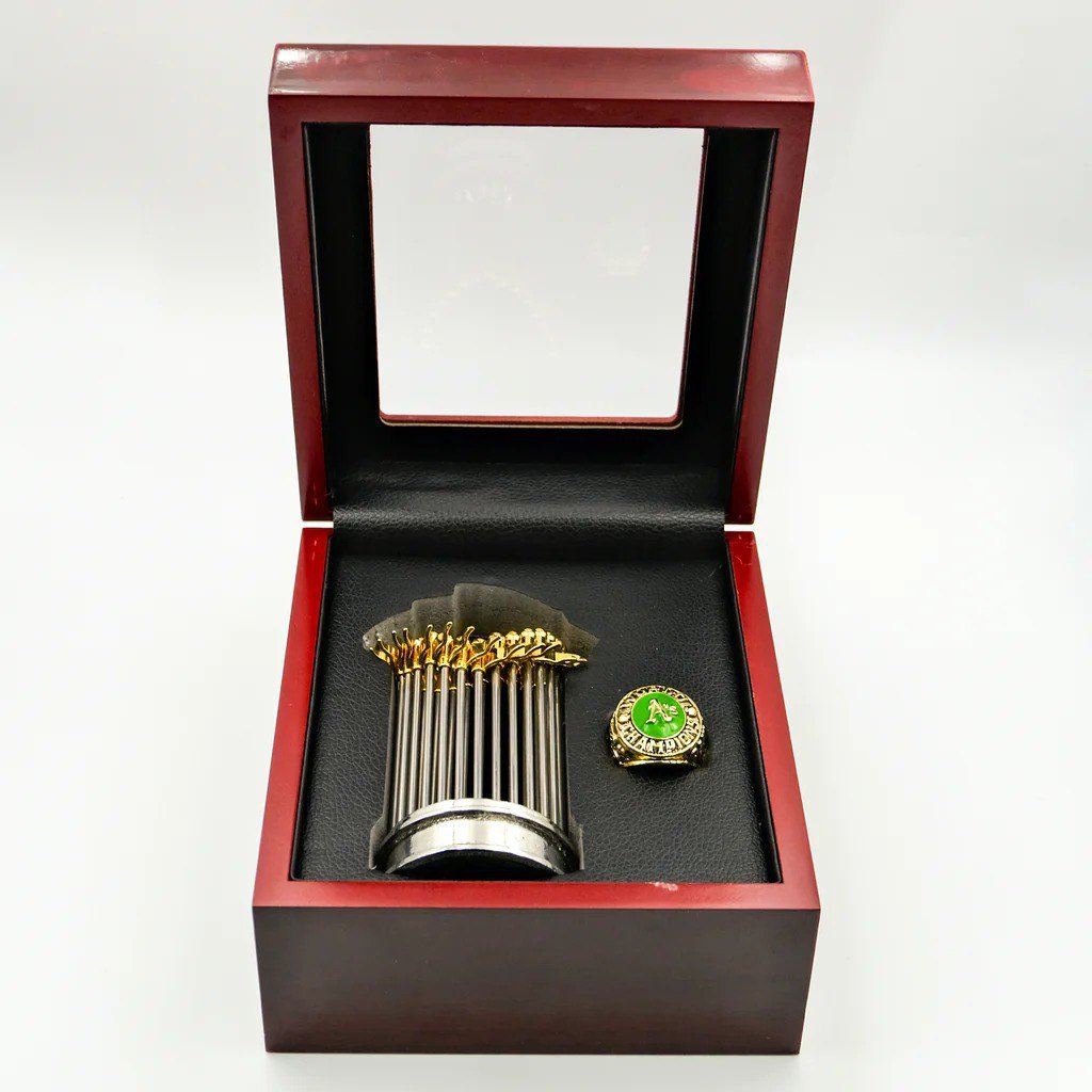 1974 Oakland Athletics World Series Championship Trophy & Ring with Box ...
