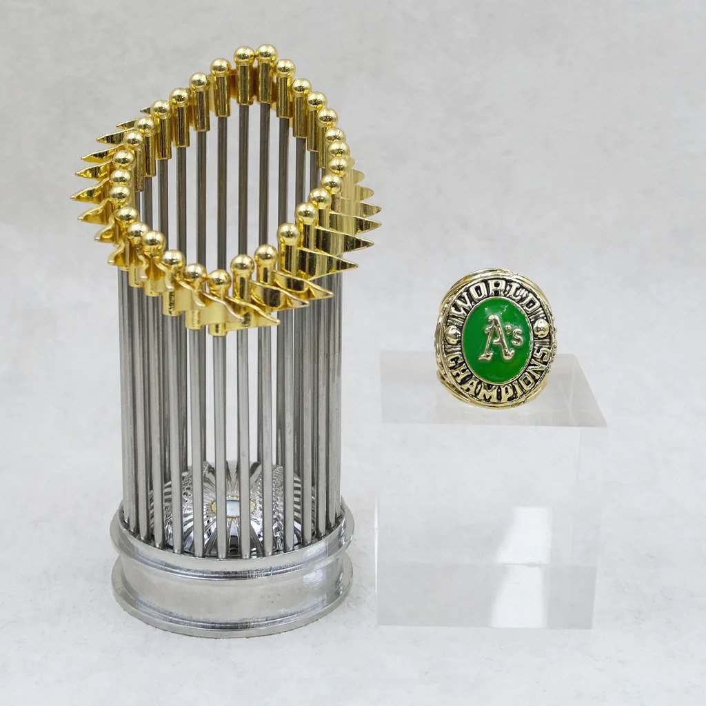 1974 Oakland Athletics World Series Championship Trophy & Ring with Box ...