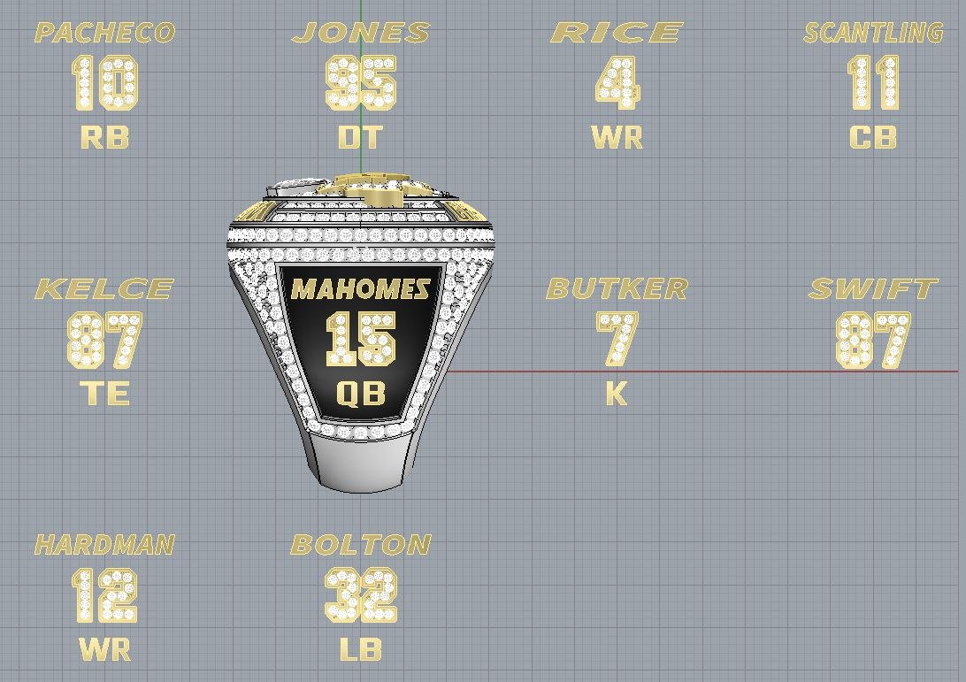 PACHECO#10 /2023 2024 Kansas City Chiefs Super Bowl Championship Ring