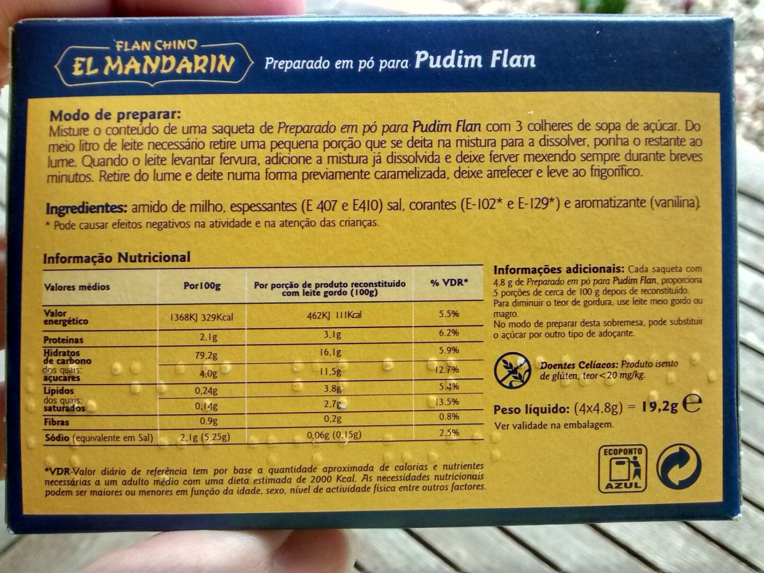 EL MANDARIN Flan Pudding Powder Mix Portugal 5 x Boxes (20 sachets x 4 ...