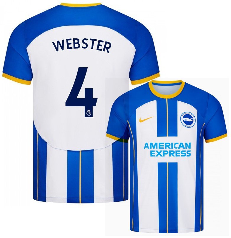 WEBSTER #4 Brighton & Hove Albion 2022 2023 Home Men Football Soccer ...