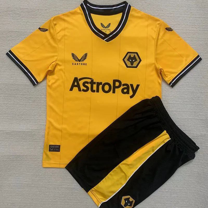 Wolves 23 24 Jersey Home Kids Children Soccer Shirt youth Jersey Kit Wolves