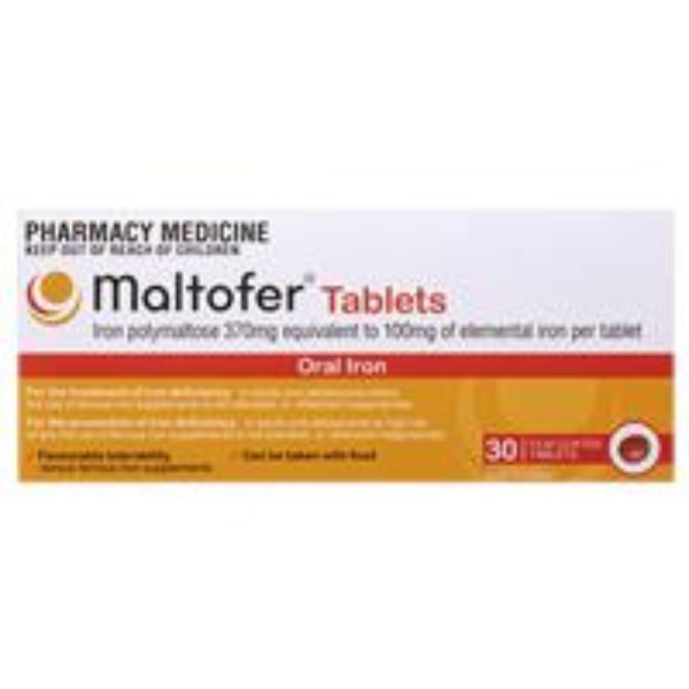 Maltofer Oral Iron Tablets - 100mg, 30 Count, Effective Iron ...