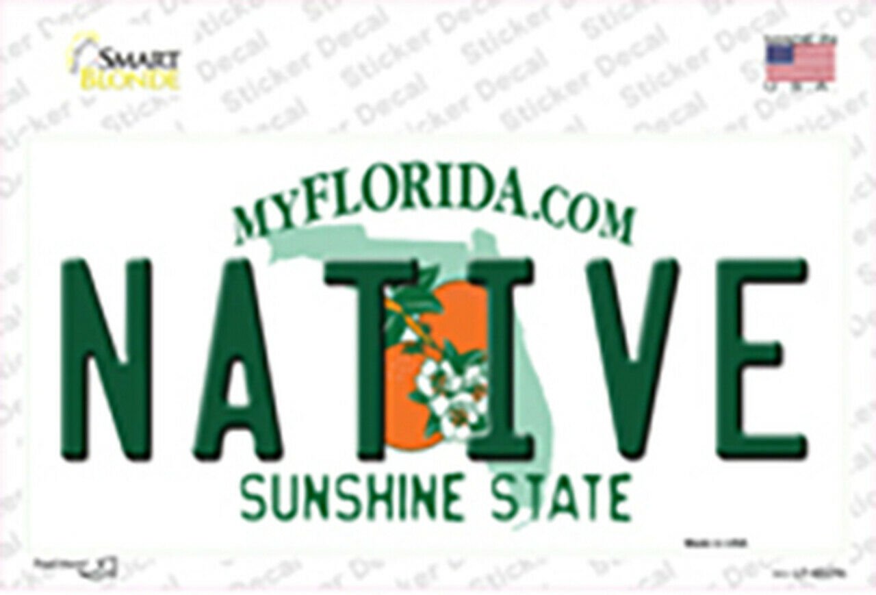 Native Florida State Background Sticker Decal