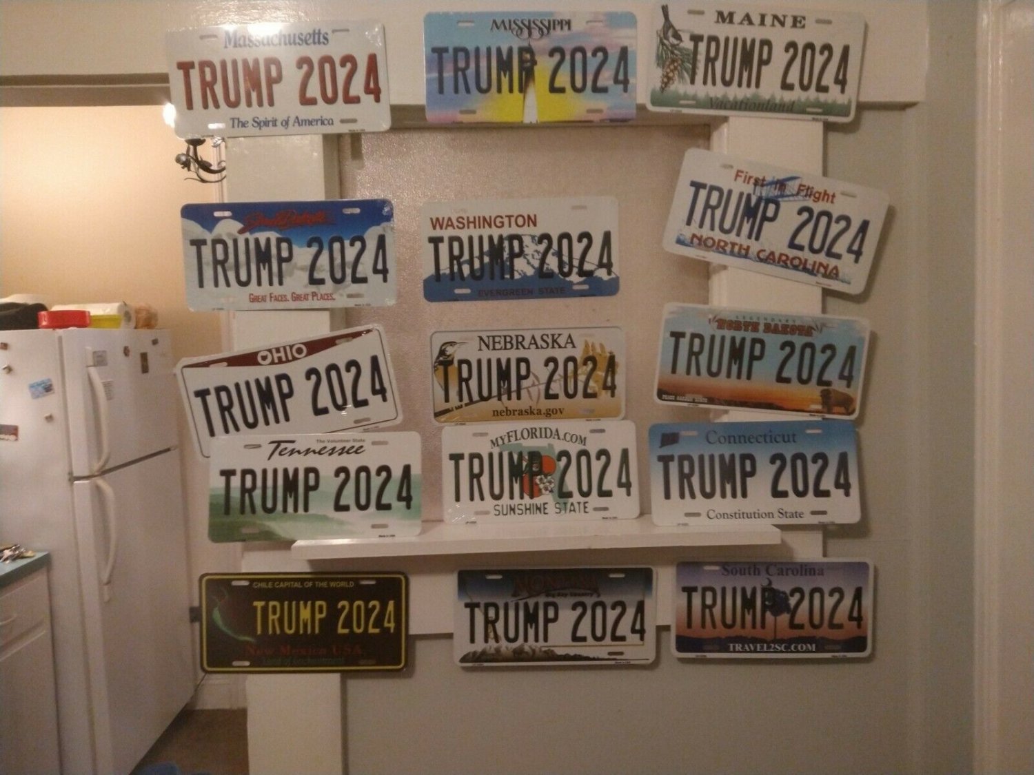 Trump 2024 State Background Novelty License Plates - ALL FIFTY STATES