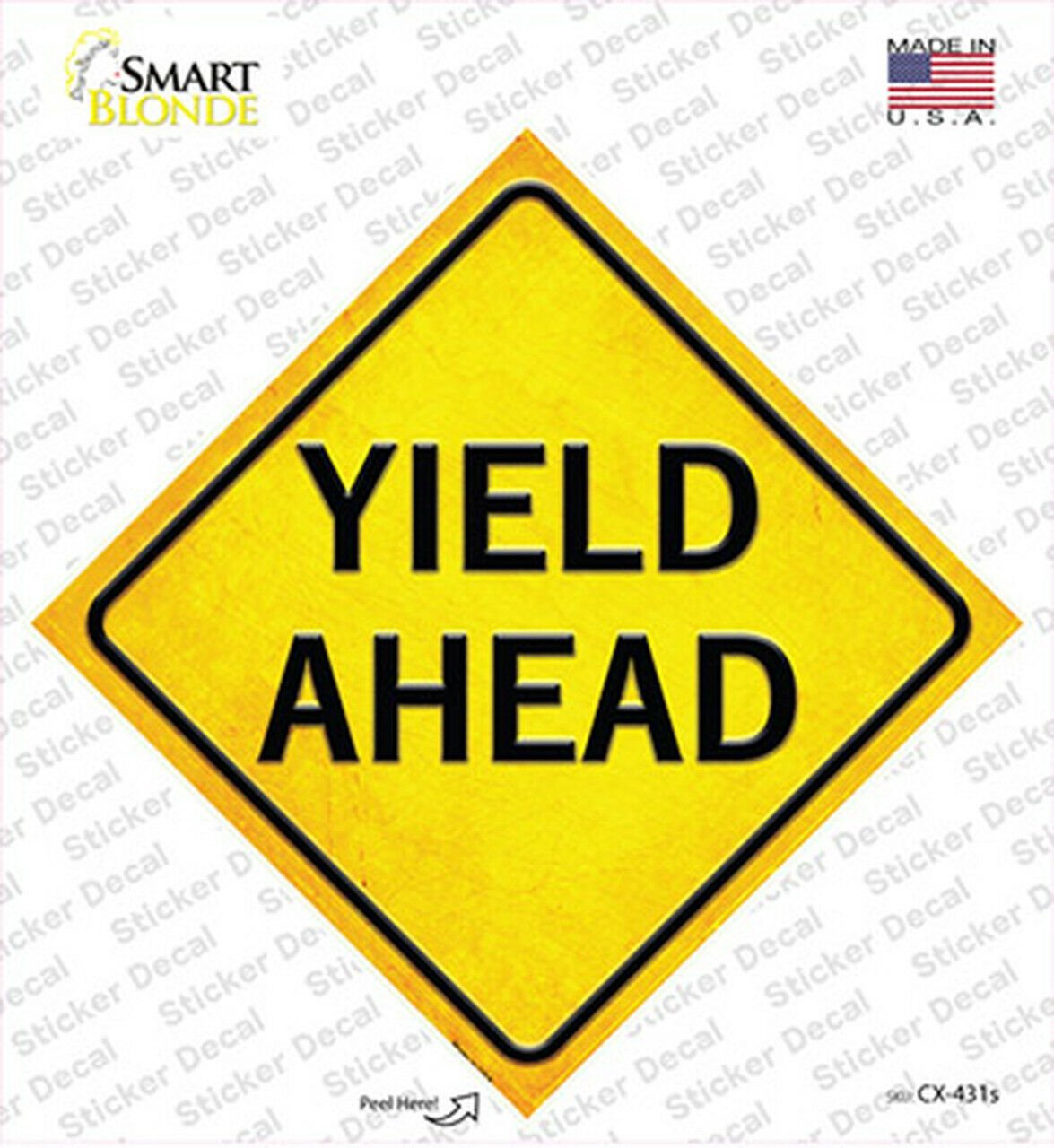 Yield Ahead Diamond Sticker Decal