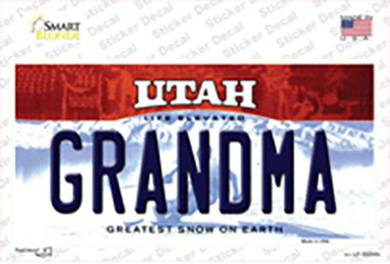 Grandma Utah State Background Sticker Decal