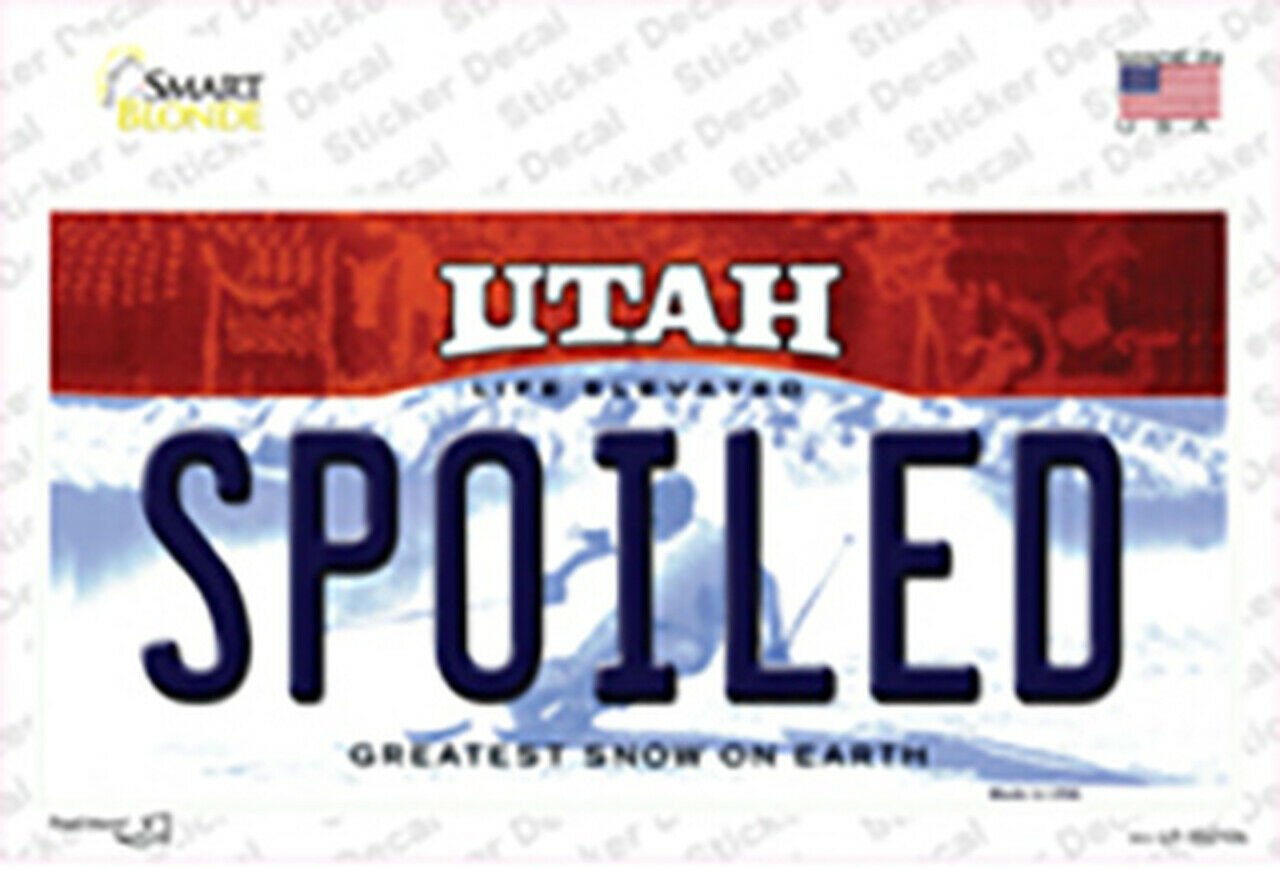 Spoiled Utah State Background Sticker Decal