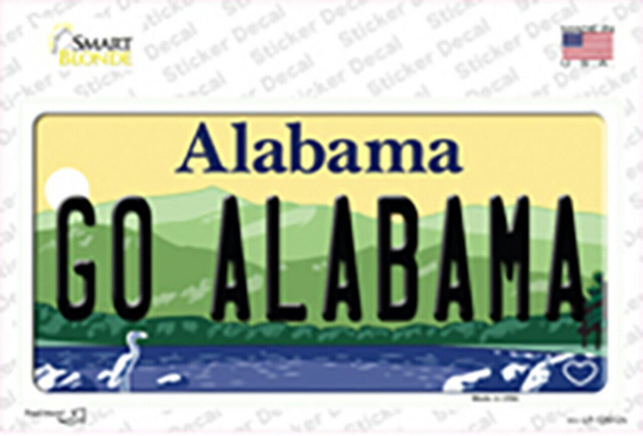 Go Alabama Alabama State Background Sticker Decal