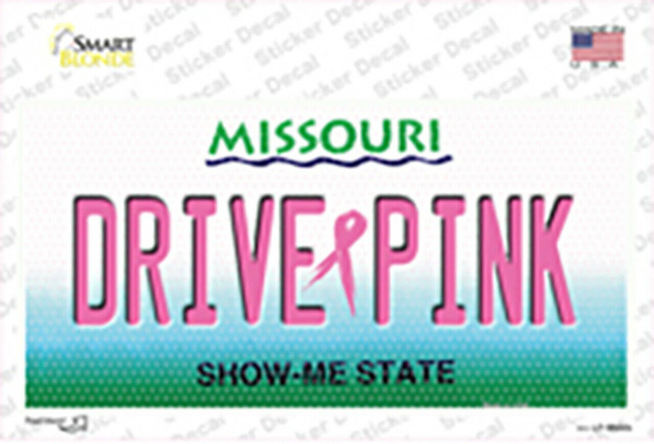 Drive Pink Missouri State Flag Background Sticker Decal
