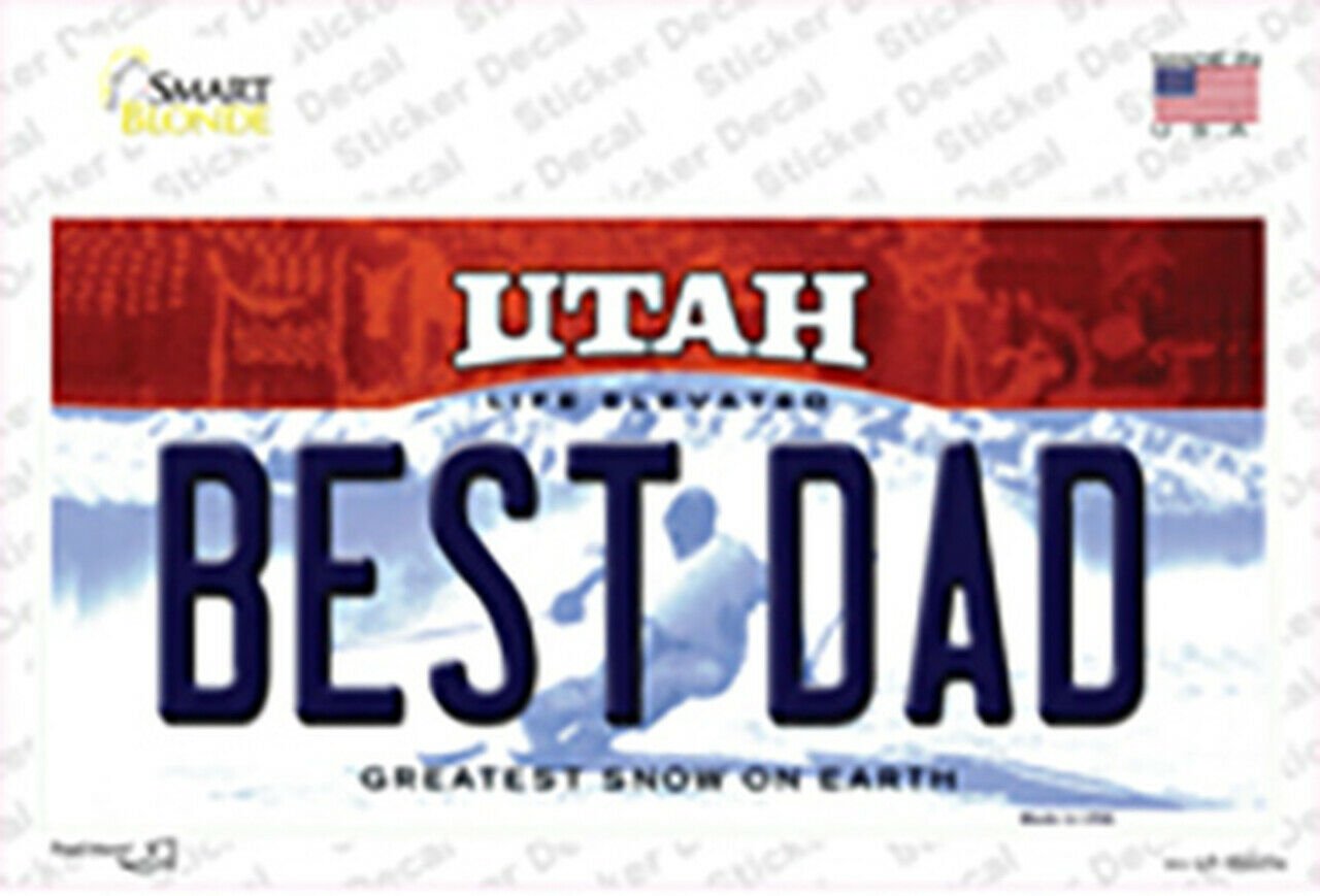 Best Dad Utah State Background Sticker Decal