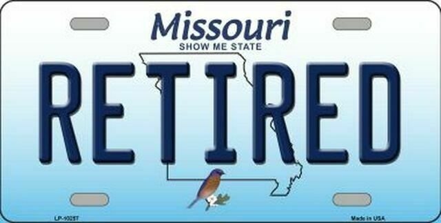 Retired Missouri State Background Novelty License Plate
