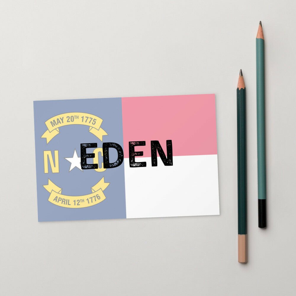 Eden North Carolina State Flag Background Standard Postcard